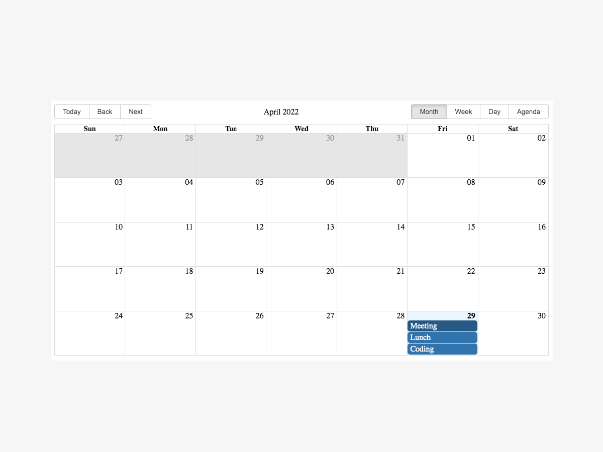 Calendar Widgets From CodePen Calendar Tricks
