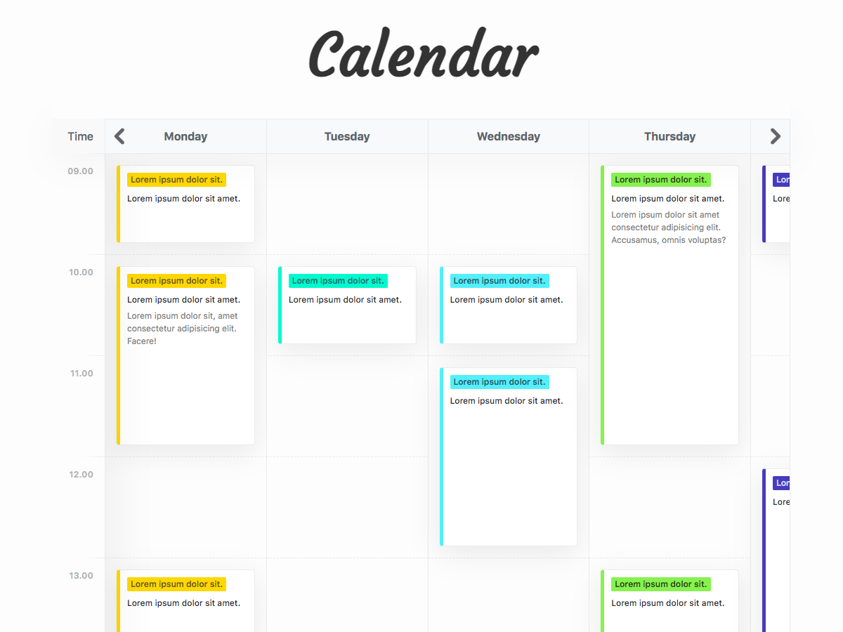 Calendar Widgets From CodePen Calendar Tricks